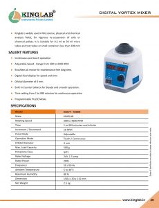 Digital Vortex Mixer - KINGLAB INSTRUMENTS PVT LTD