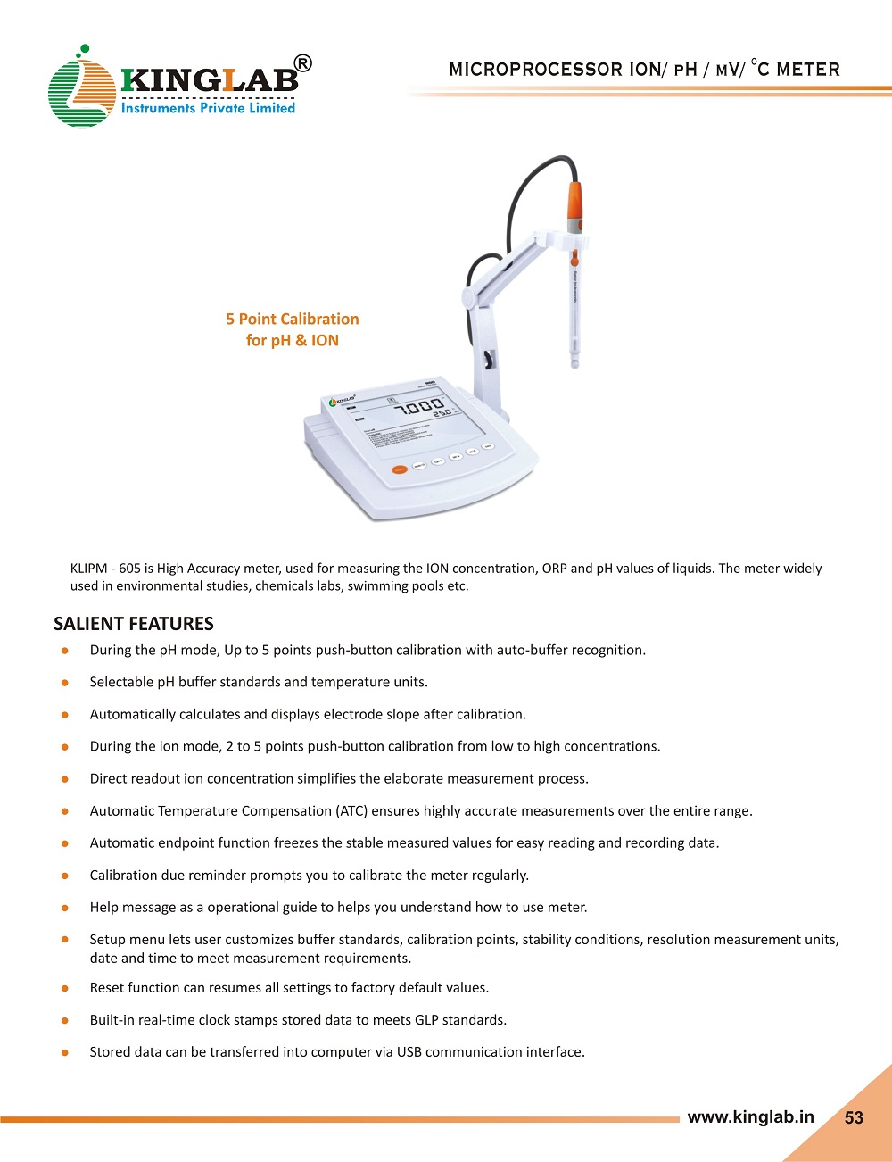 Microprocessor Ion/PH Meter - KINGLAB INSTRUMENTS PVT LTD
