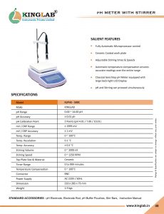 pH METER WITH STIRRER - KINGLAB INSTRUMENTS PVT LTD