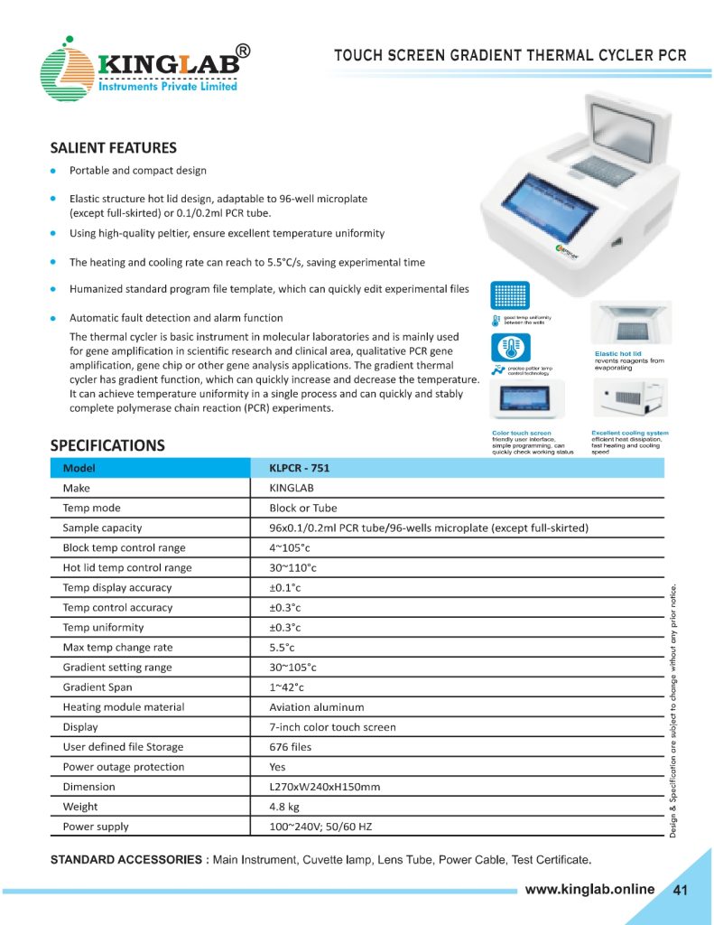 PCR Thermal Cycler - KINGLAB INSTRUMENTS PVT LTD